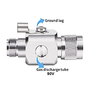 RFiotasy Lightning Surge Protector Square N Male to Female 50 Ohm 0-3GHz with 90V Gas Tube Coaxial WiFi Lightning Arrestor