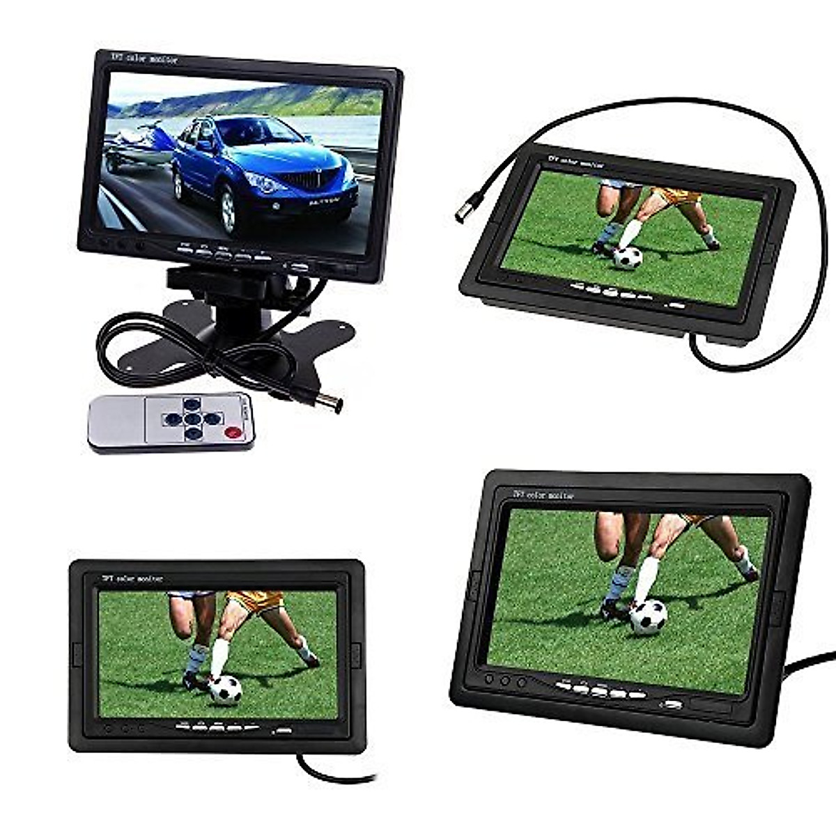 BW 7 inch High Resolution 800 * 480 TFT Color LCD Car Rear View Camera Monitor Support Rotating The Screen and 2 AV Inputs