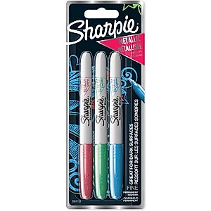 Sharpie 3ct Metallic Assorted Colors Multicolor