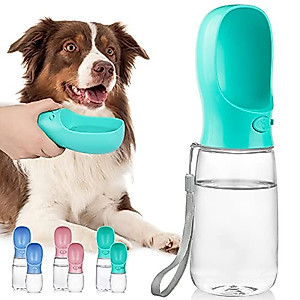 Yicostar Dog Water Bottle, Leak Proof Portable Dog Water Bottle for Walking Dog Water Dispenser with Drinking Feeder for Pets Outdoor, Travel, Hiking Food Grade Plastic(19oz, Blue)