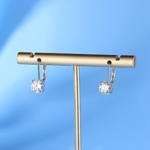 Blahanna Moissanite Earrings,1.0ct-2.0ct D Color Brilliant Round Cut Lab Created Diamond Earrings 18K White Gold Sterling Silver Dangle Earrings Moissanite Leverback Drop Earrings