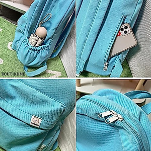 BOUTIKOME Solid Color Backpack for Women Aesthetic Travel Backpack Large Capacity Waterproof Casual Basic Backpack（Purple,One Size）