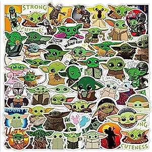Baby yoda Stickers, [50pcs] Anime Stickers for Water Bottles Vinyl Waterproof Stickers for Car Motorcycle Decal Stickers