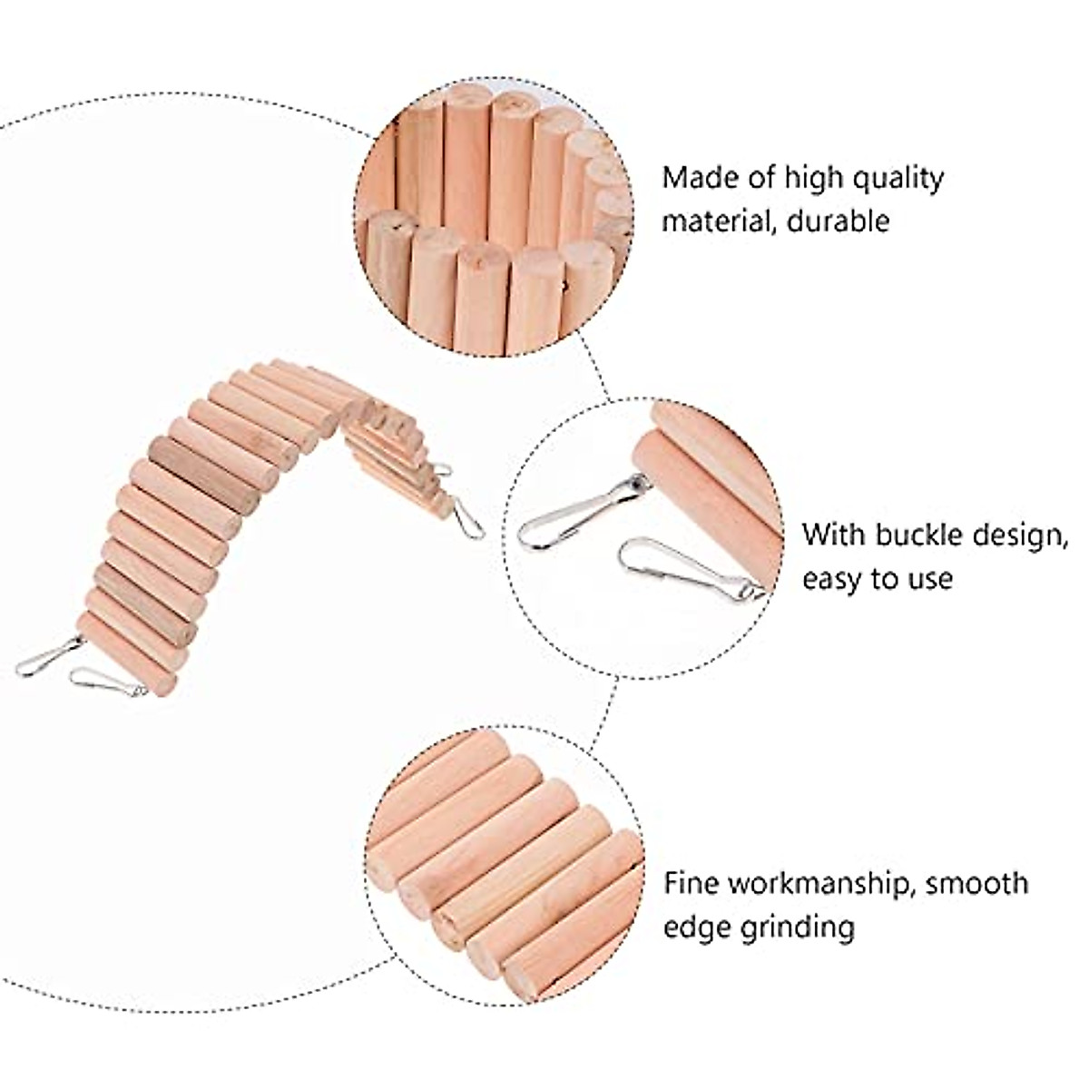 YARNOW Rabbit Toys Rabbit Toys Parrot Toys 2 Pieces Wooden Ladder Bridge Wooden Crawler Shelter Reptiles Hiding Cave Ladder Hamster Wooden Bridge Teething Toy Teething Toys Teething Toys