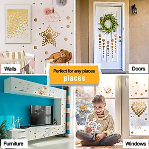 264 Pieces Polka Dot Wall Decals Dot Wall Stickers for Girls Bedroom Living Room Nursery Kids Bedroom Classroom Decor (Gold)