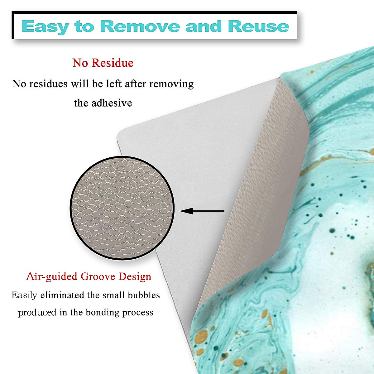 ArtSo Laptop Skin Sticker Decal 12" 13" 13.3" 14" 15" 15.4" 15.6 inch Laptop Universal Netbook PC Notebook Vinyl Reusable Skin Sticker Cover Art Decal Case Protector Personalized, Teal Turqoise Marble