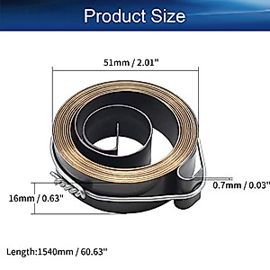 Yinpecly Drill Press Return Spring, Quill Spring Feed Return Coil Spring Assembly 60.63"x0.63"x0.03"1PCS