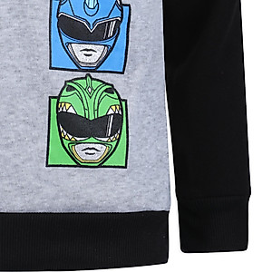Power Rangers Boys’ Half Zip Up Hoodie for Little Kids - Black