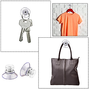 12 Pack Mini Suction Cups,25mm/1'' Suction Cup with M5 Screw Clear PVC Sucker Pads Extra Strong Sucker Suction Cup Glass Suction Holder with Screw Nut for Bathroom Wall, Window, Car Shade