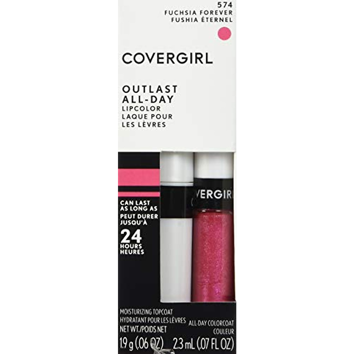 COVERGIRL Outlast All-Day Lip Color With Topcoat, Fuchsia Forever