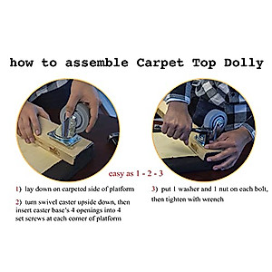 CD-C35 Pro Grade Heavy Duty Moving Dolly with Carpeted Top | 900 Pound Capacity | 19" x 32"