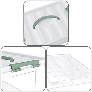 Udotry 14 Quart Plastic Latching Boxes with Lids, Clear Plastic Storage Bin with Lids, 4 Packs