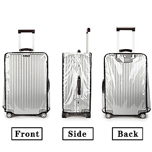 Yuppies Clear PVC Suitcase Cover, Protective Luggage Cover for 24 inch Wheeled Suitcase (24inch (16.2" L x 10.6" W x 21.5" H))