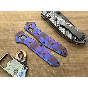 Flamed RIVETED AIRPLANE Titanium Scales for Benchmade 940 Osborne