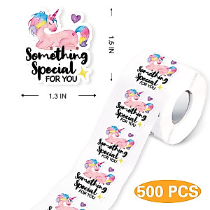 muminglong Cute Unicorn Something Special for You Small Business Stickers,Thank You Stickers,Happy Mail Stickers,Handmade Stickers,Small Shop Sticker,Package Stickers for Small Business, 500 PCS