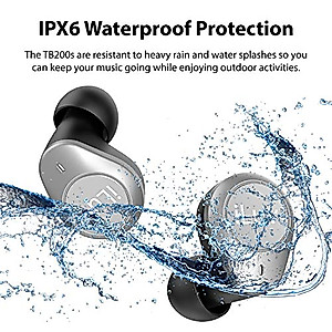 iLuv TB200 Space Gray True Wireless Earbuds Cordless in-Ear Bluetooth 5.0 with Hands-Free Call Microphone, IPX6 Waterproof Protection, High-Fidelity Sound; Includes Compact Charging Case & 4 Ear Tips