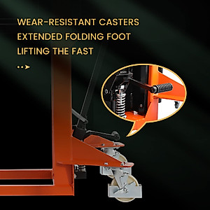 Tory Carrier Manual Forklift Pallet Stakcer 1100lbs Capacity 63" Lift Height with Adjustable Forks and Fixed Legs Hand Tools
