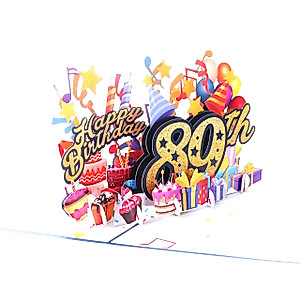 iGifts And Cards Happy 89th Blue Birthday 3D Pop Up Greeting Card – Awesome 89 Birthday Card For Woman, Man, Happy Eighty Nine Birthday Gift For Mom, Dad, Wife, Husband Present, 5" X 7"