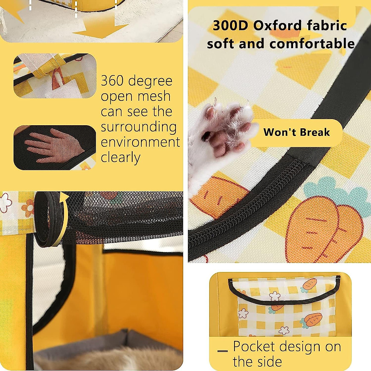 VARMTOR Puppy Playpen, Portable Dog Play Pen, Sturdy Cat Playpen, Foldable pop up pet Tent, Pet Playground Indoor/Outdoor (L, Pink) CF-01