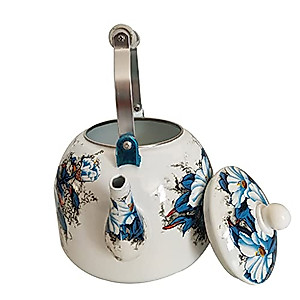 PDGJG Kettle Tea Set Wine Set Coffee Pot Induction Cooker Household Blue Flowers Cold Kettle Milk Pot