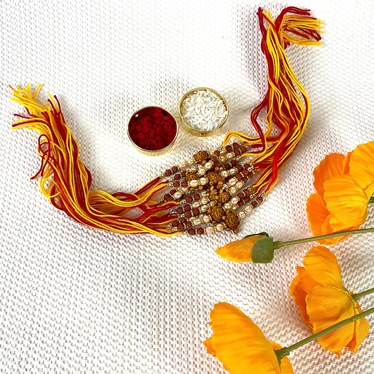 CRAFTONE Set of 12 Lucky Turtle Design Rakhi for Brother, Designer Rakhi Set for Raksha Bandhan, Small Beads Rakhi Thread Bhaiya Bhabhi Sister Rakhi Band for Rakshabandhan with Roli Chawal