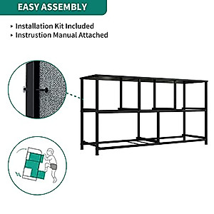 YITAHOME Wide Storage Tower with 5 Drawers - Fabric Dresser, Organizer Unit for Bedroom, Living Room, Closets & Nursery - Sturdy Steel Frame, Easy Pull Fabric Bins & Wooden Top (Black/Grey)