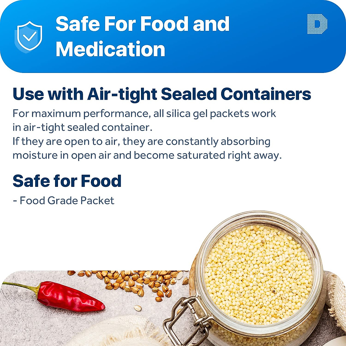 Dry & Dry 30 Gram [20 Packets] Silica Gel Packets Desiccants, Silica Packets - Rechargeable Silica Gel Packs, Silica Gel Packets, Desiccants Packets, Silica Gel