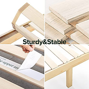 ZINUS Robin Wood Platform Bed Frame with Headboard / Wood Slat Support / No Box Spring Needed / Easy Assembly, Twin