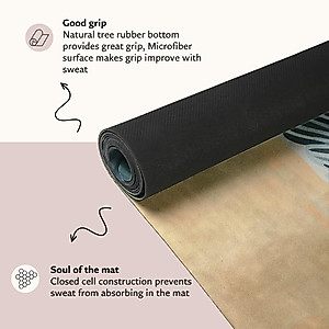 Shakti Warrior Kundalini yoga mat - Premium Printed Natural Eco-friendly Non-Slip Mat Great for Hot Yoga, Pilates, Workouts (72 inch x 24 inch x 3mm thick)