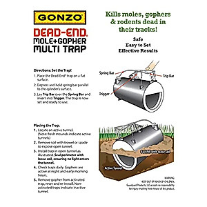 Gonzo 5001 Dead-End Mole & Gopher Trap