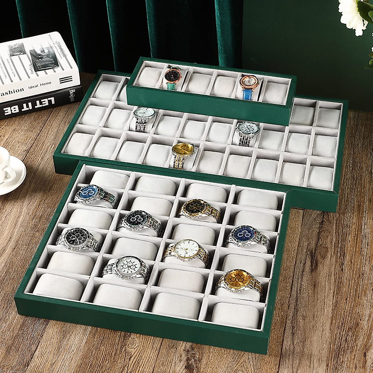 KUFptva Watch Organizer Bracelet Display Showcase Jewelry Organizer Bracelet Rack Show Bangle Watch Display Holder Wristwatch Box Display-Case