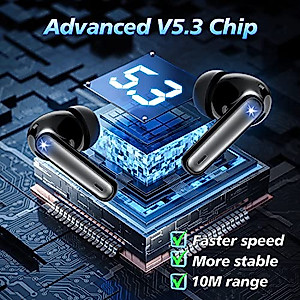 DIUARA Wireless Earbuds V5.3 Bluetooth Headphones 48 Hrs Playtime with ...