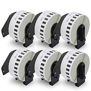 BETCKEY - Compatible Continuous Labels Replacement for Brother DK-2214 (0.47 in x 100 ft), Use with Brother QL Label Printers [6 Rolls]