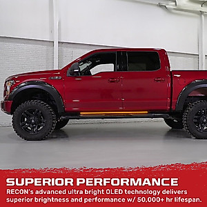 Recon 26414 62" Big RIG LED Side Mounted Running Light Kit in Amber - Fits All Extended & Quad Cab Trucks