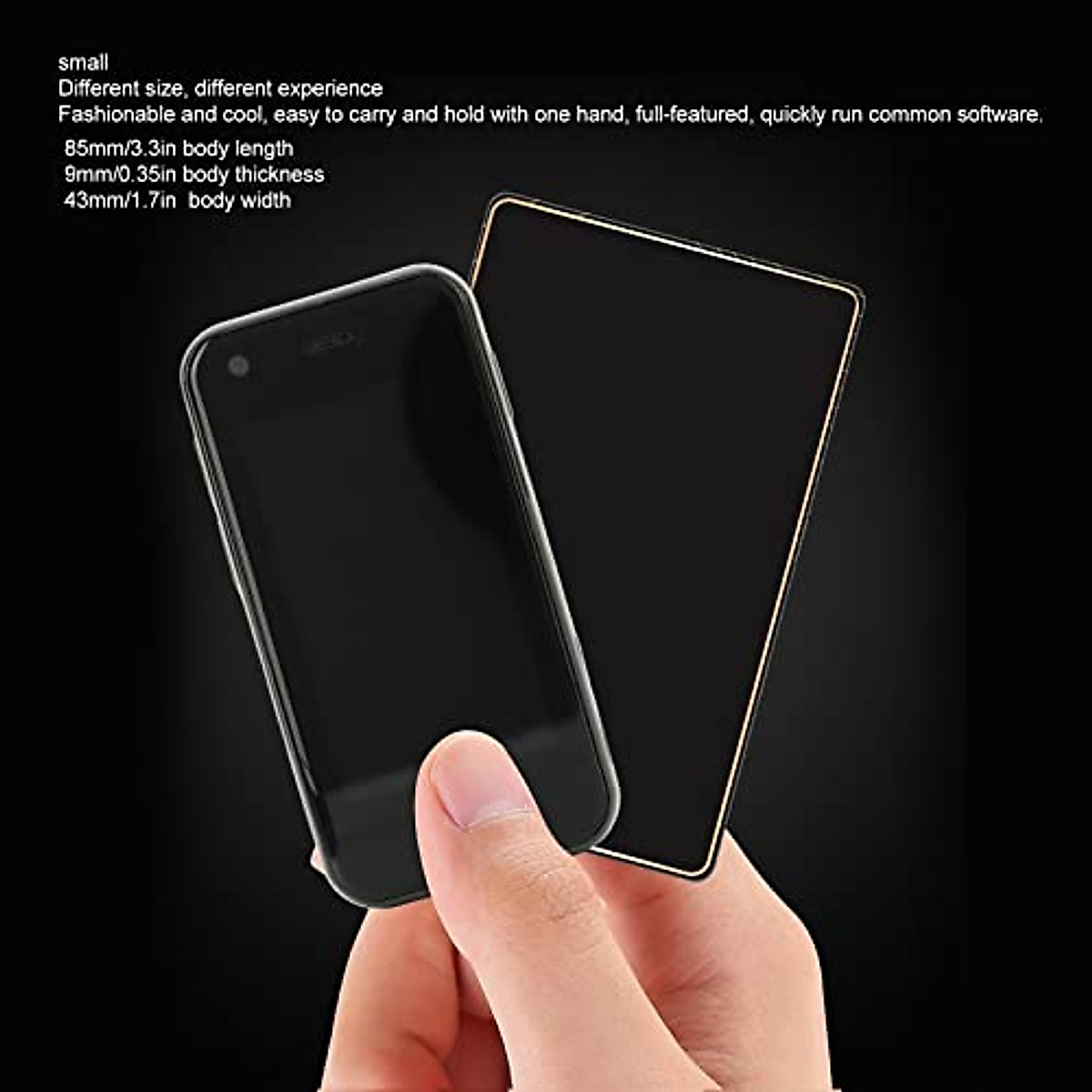 Cuifati XS11 Mini Mobile Phone, 2.5in Cell Phone WiFi GPS 1GB 8GB Quad Core for Android Smart Phone for Students (Dark Night Green)