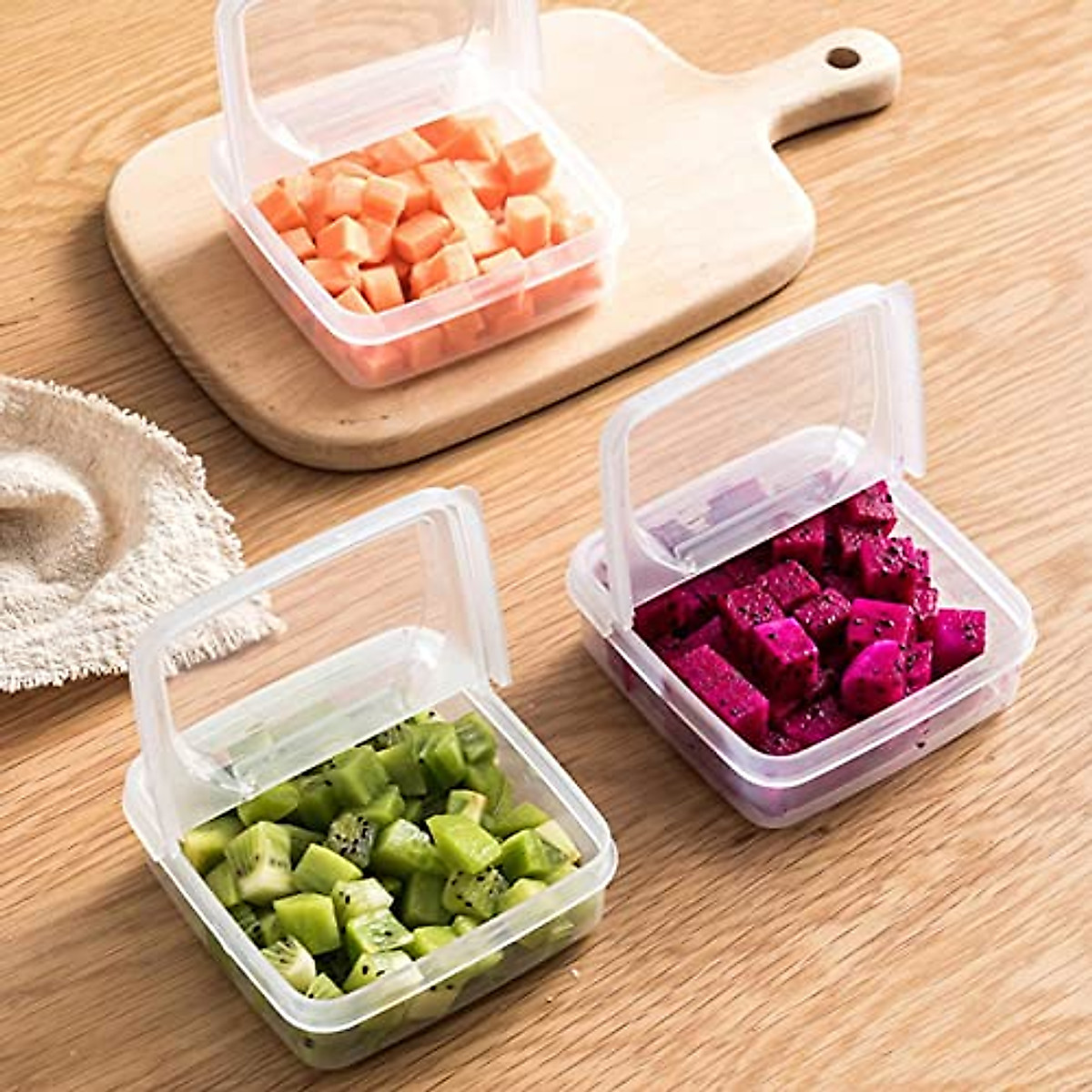 Gigicloud 2pcs Food Storage Cheese Box, Flip-Top Butter Block Cheese Slice Storage Box Portable Refrigerator Fruit Vegetable Fresh-Keeping Organizer Containers With Lid