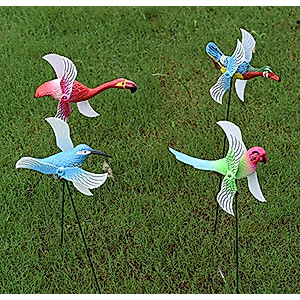 uoudio Garden Pinwheels Whirligigs Wind Spinner Windmill Toys for Kids Yard Decor Hummingbird Lawn Decorations Decorative Garden Stakes Outdoor Whirlygig Windmills Gardening Art Whimsical Baby Gifts