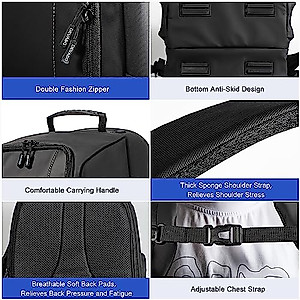 DEVASO Gaming Console Backpack for PS5 & PSVR2, 2-IN-1 Large Capacity Travel Carrying Case Storage Bag Compatible with PS5 Console, PS VR2, Controller, Headset, Game Accessories