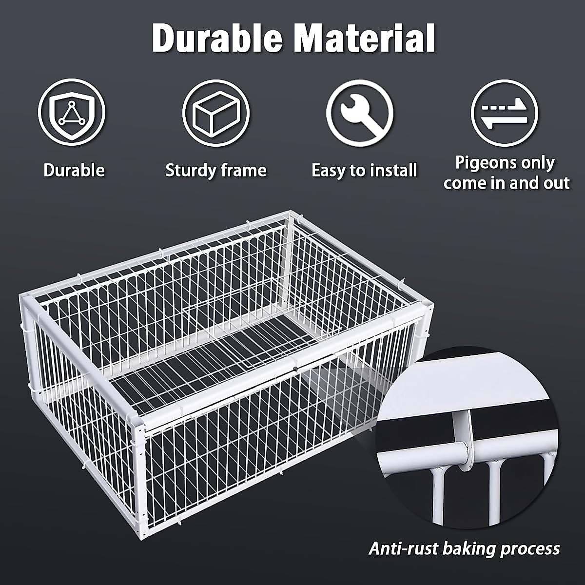 Quaocens Pigeon Traps with Four Channel One Way Entrance,Pigeon Cage with Anti-Escape Slot,Portable Easy to Assemble Outdoor Bird Cage for Rooftops Patios Gardens Balcony Farms Warehouses