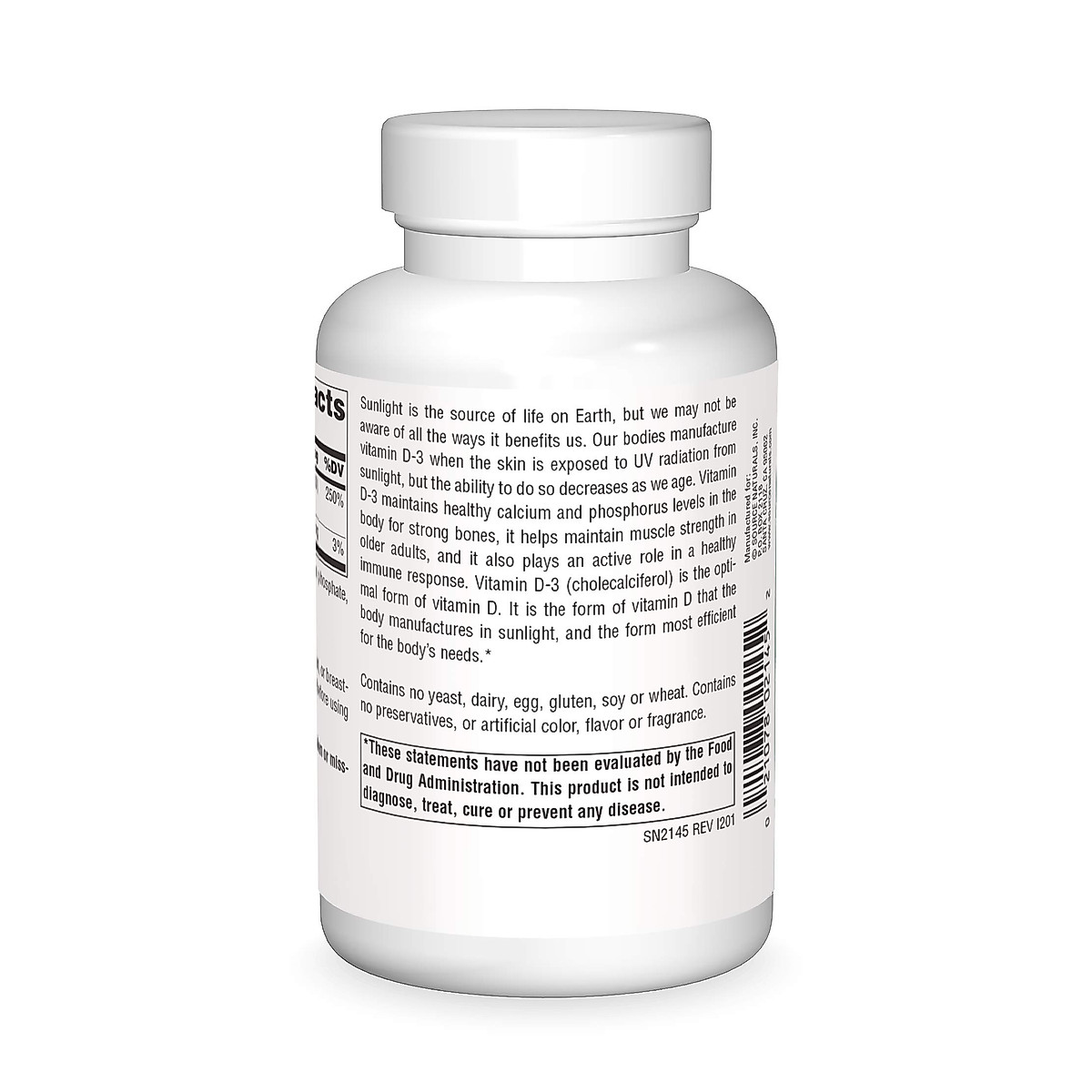 Source Naturals Vitamin D-3, Bioactive form for Bone & Immune Health*, 2000 IU - 200 Capsules