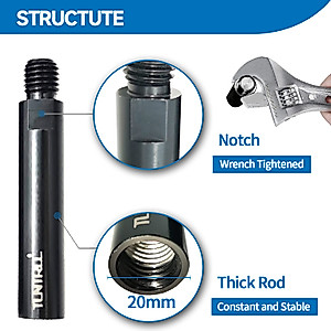 TUNTROL 5/8"-11 Thread Rotary Extension Shaft Set, 5" & 3" & 3" Aluminum Connecting Rod Extender for Car Polisher, Angle Grinder, Backing Plate