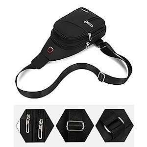 YERCHIC Small Sling Backpack Men Women Wallet Purse Crossbody Chest Bag with Earphone Hole for Travel Outdoor Sports Casual Daypack (Blue)