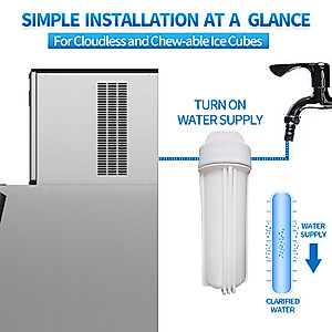 Commercial Grade Ice Maker Machine - 550LBS/24H with 350LBS Bin 1200W Ultra Strong Compressor, Stainless Steel Construction Fully Automatic Operation Perfect for Bar Restaurants and Business