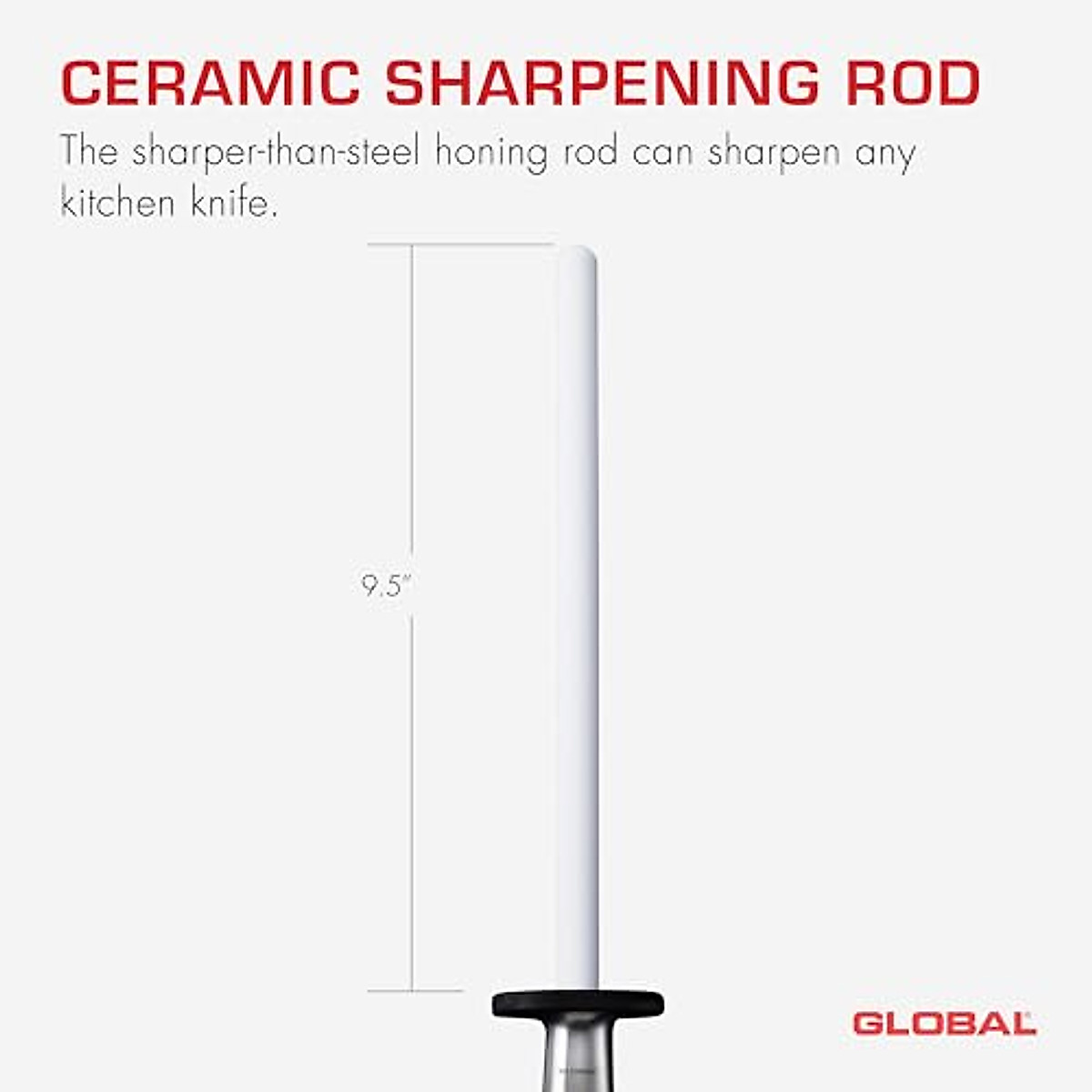 Global G-45 - 9 1/2 inch Ceramic Sharpening Rod