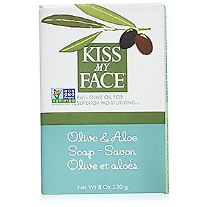 Kiss My Face Soap Bar Olive & Aloe with sea Salt 8 Ounce (235ml) (6 Pack)