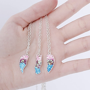 Hofar Best Friend Necklaces for 2,3,4 BFF Necklace for 2 BFF Necklace for 3 BFF Necklace for 4 Best Friends Matching Heart Necklace