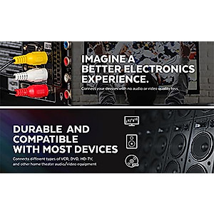 3FT RCA M/Mx3 Audio/Video Cable Gold Plated - Audio Video RCA Stereo Cable 3ft