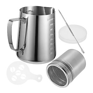 VOSAREA 1 Set Pull Cup Frothing Cup Bottle Cappuccino Tea Espresso Steaming Cup Espresso Milk Pitcher Coffee Creamer Pourer Milk Frother Cup Expresso Shots Cup Stainless Steel