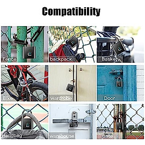 Fingerprint Padlock,AICase Ultra Light One Touch Open Fingerprint Lock with USB Charging for Gym, Sports, School Employee Locker,Fence, Suitcase,Bike No App, No Bluetooth，No Trouble