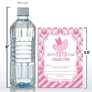 Birthday Thank You Notes for Kids, You’re Tutu Kind Ballet Themed Thanks. Ten 4" x 5.5" Fill In the Blank Cards with 10 White Envelopes by AmandaCreation